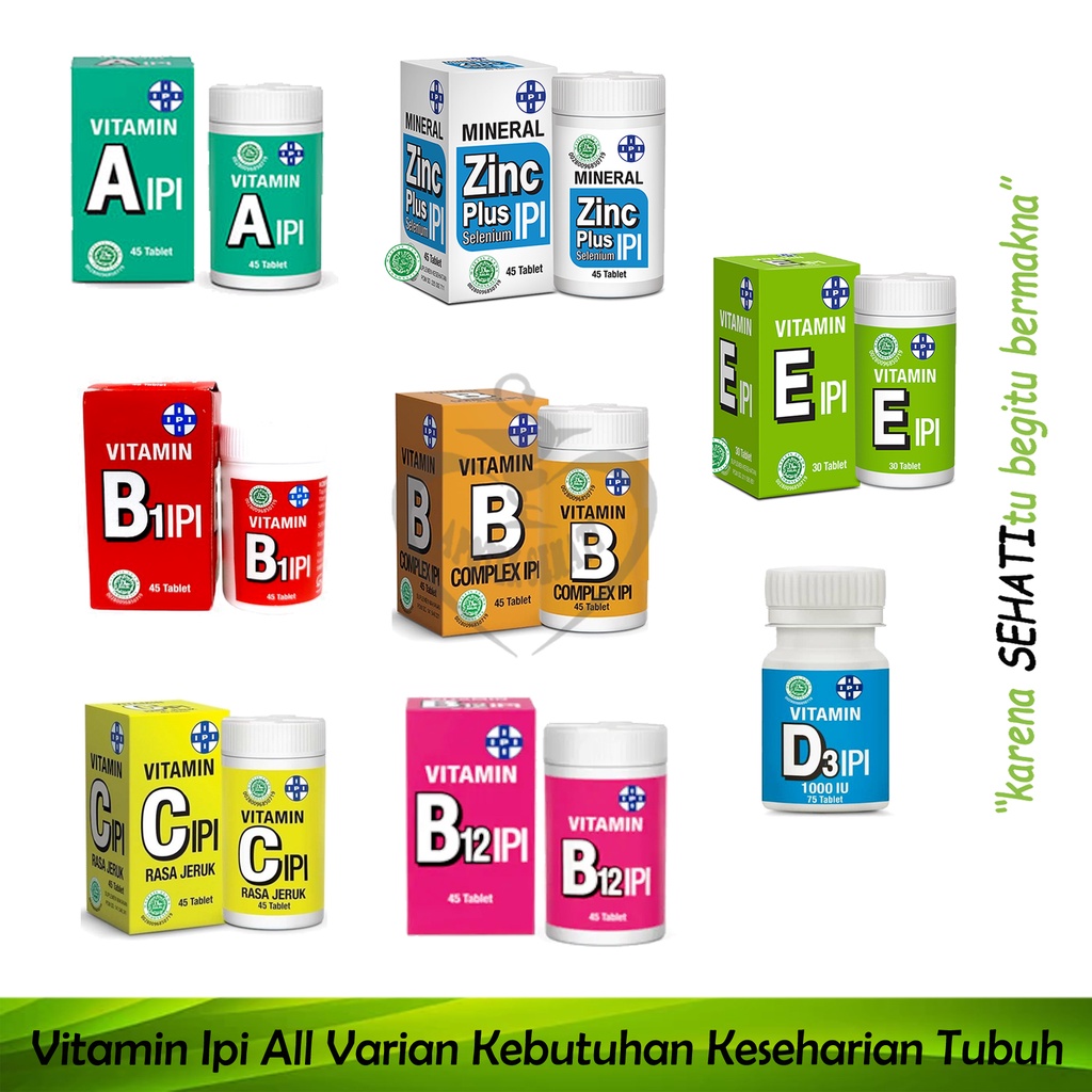Jual All Varian Vitamin IPI Lengkap A/B/C Memenuhi Kebutuhan Tubuh ...