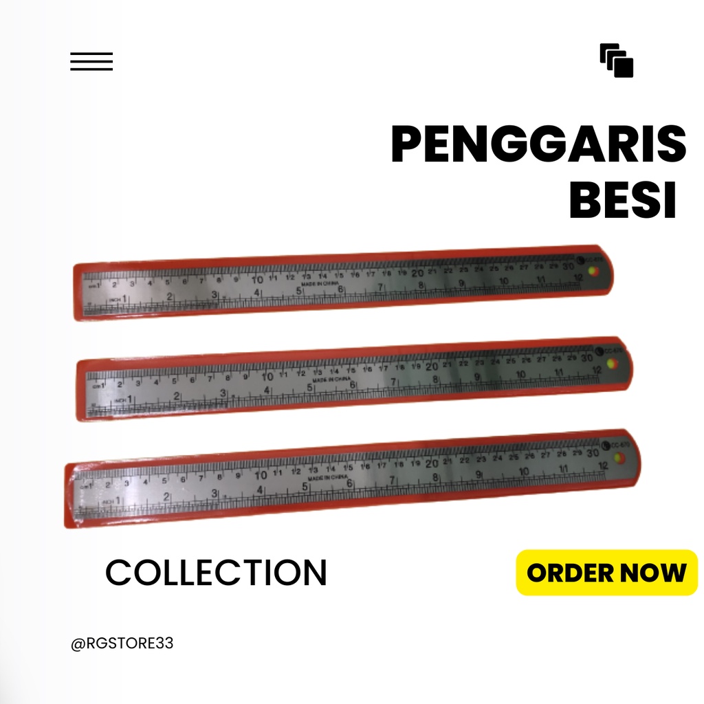 Jual Penggaris Besi Stainless Steel 30 Cm Menggaris Anak Sekolah ...
