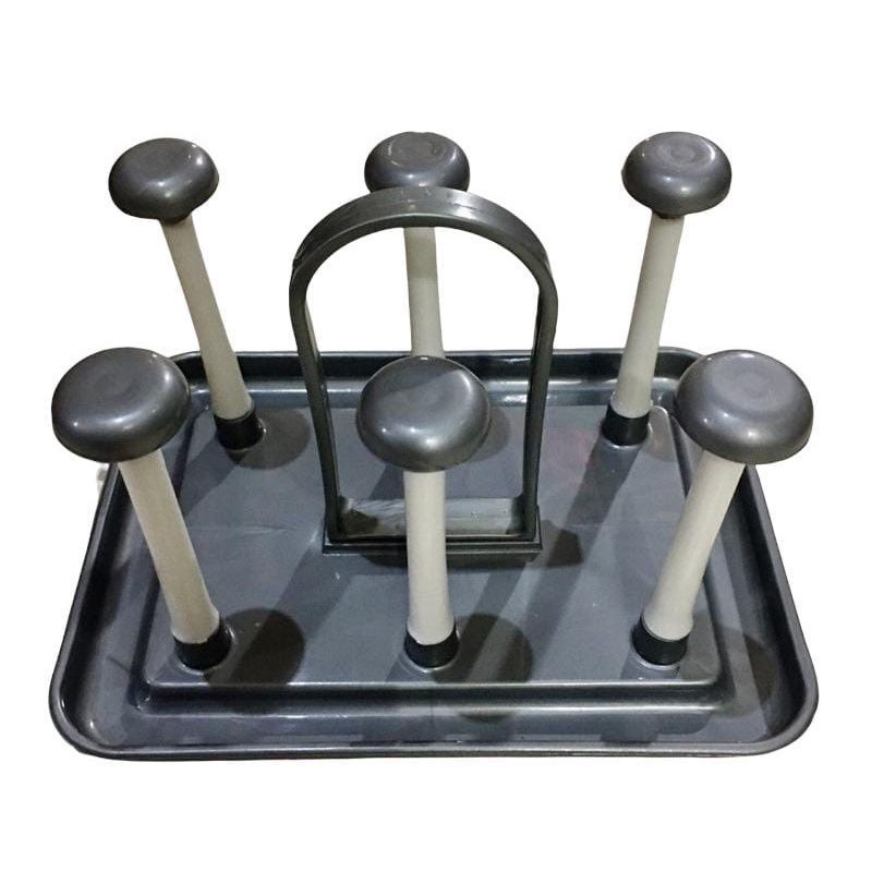 Jual RAK GELAS PLASTIK SEGI ISI 6 / STAND GLASS / TEMPAT GELAS / TATAKAN GELAS DAN CANGKIR ...