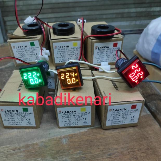 Jual LARKIN PILOT LAMP WITH DIGITAL INDICATOR VOLT AMPERE CT 22MM PANEL ...