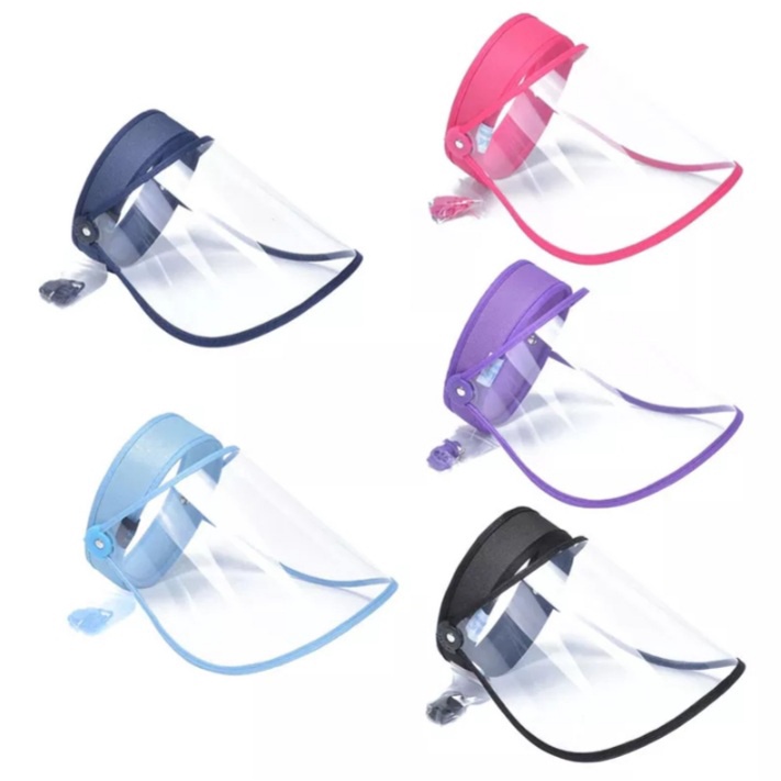 Jual Transparent Sun Visor Cap UV Protection - Curve Plastic Visor for ...