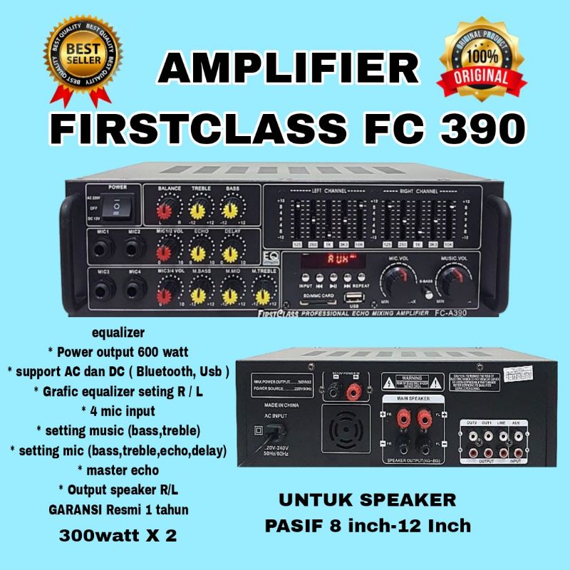 Jual AMPLIFIER FIRSTCLASS/AMPLI FIRSTCLASS FC 390 ORIGINAL (300 WAT X 2 ...