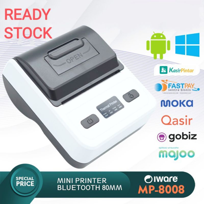 Jual PRINTER BLUETOOTH THERMAL 80MM MP-8008 CETAK RESI LABEL DAN STRUK KASIR PPOB | Shopee Indonesia