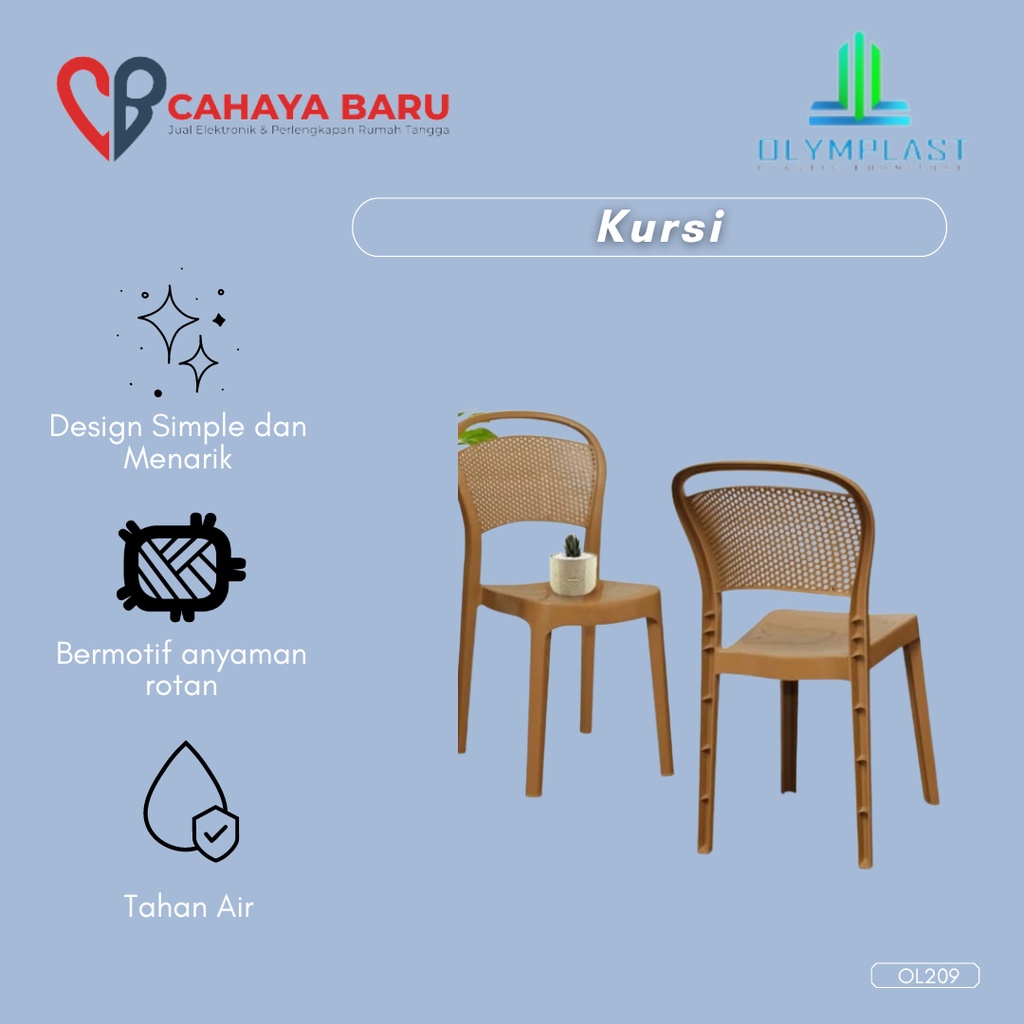 Jual Kursi Plastik Rotan Olymplast OL 209/GTN OL209 | Shopee Indonesia