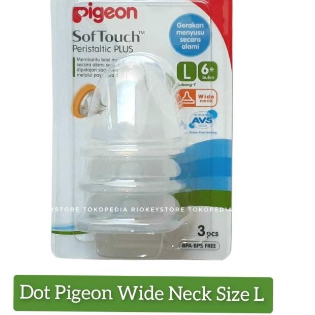 Jual Dot Pigeon Peristaltic Plus Wide Neck L Isi 3 - Wideneck Nipple L | Shopee Indonesia