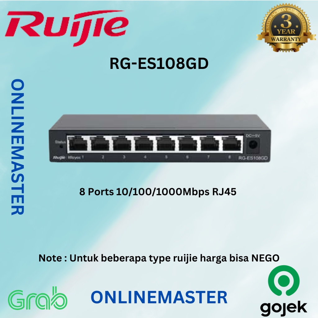 Jual RUIJIE RG-ES108GD Gigabit unmanaged Switch | Shopee Indonesia