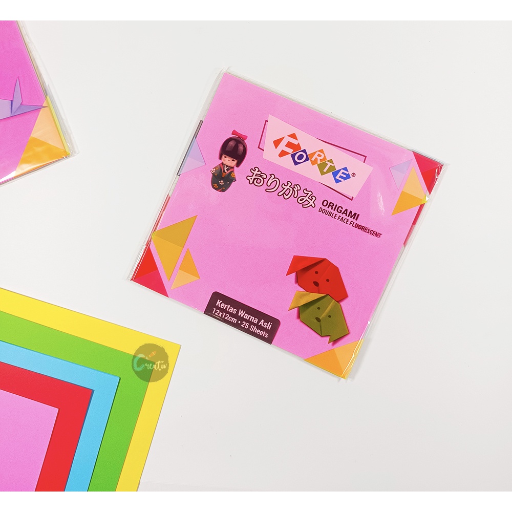Jual FORTE Kertas Lipat Origami 2 Sisi 25 Lembar 12X12 Cm | Shopee ...