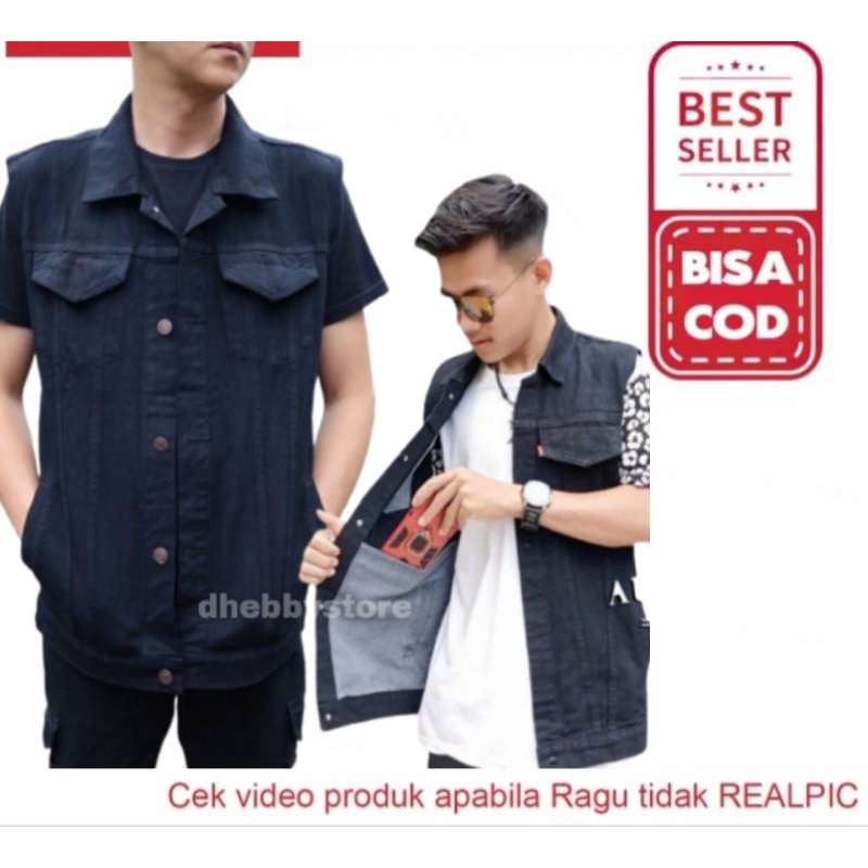Jual ROMPI JEANS DENIM PRIA LEPIS HITAM PEKAT JUMBO M L XL XXL XXXL ...