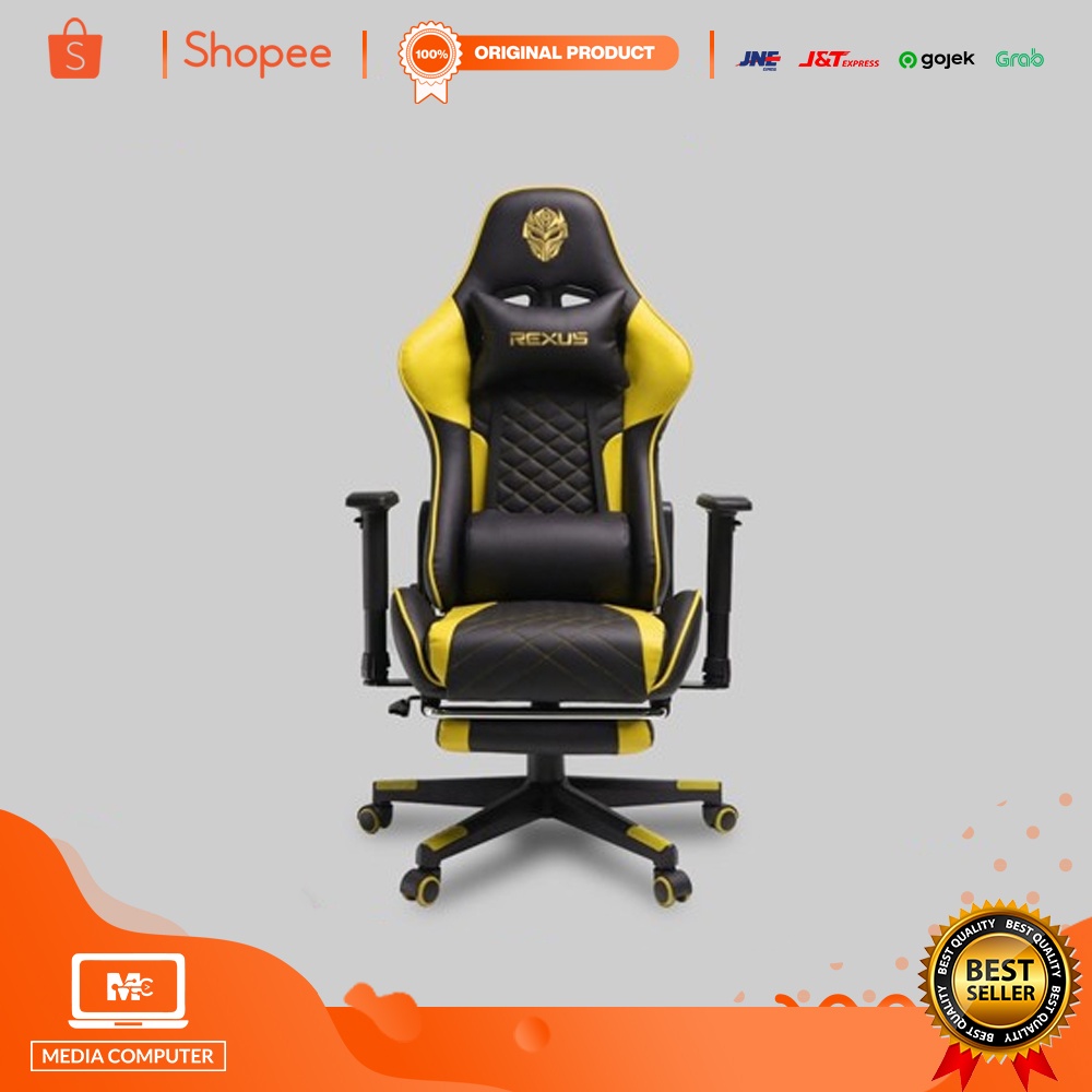 Jual KURSI GAMING REXUS RGC-100 MAX FOOTREST YELLOW | Shopee Indonesia