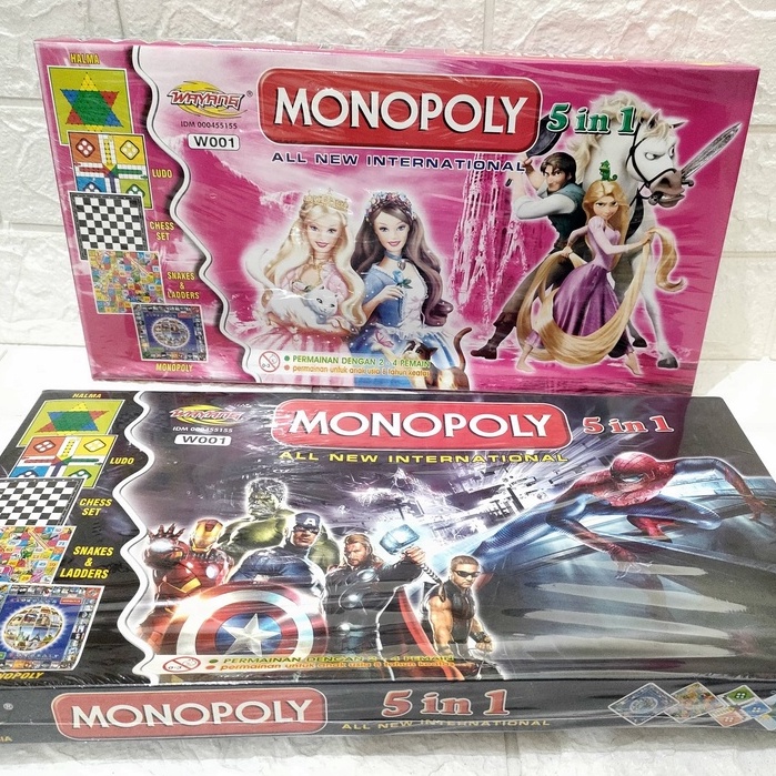 Jual Mainan Seru Monopoli 5in1 Monopoly Ular Tangga, Catur, Halma Ludo ...