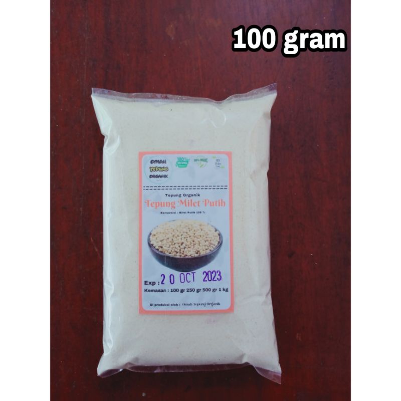 Jual Tepung milet putih kemasan 100 gram/Tepung biji milet putih ...
