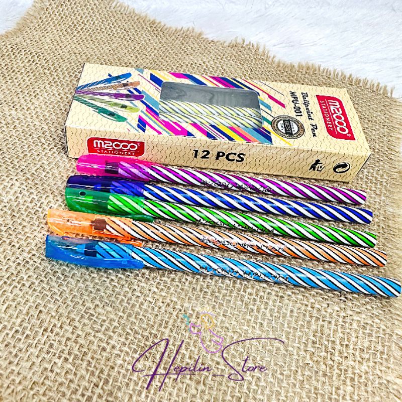 Jual Pulpen M2000 Ulir Warna Warni Tinta Hitam 1 Pack isi 12 PCS ...
