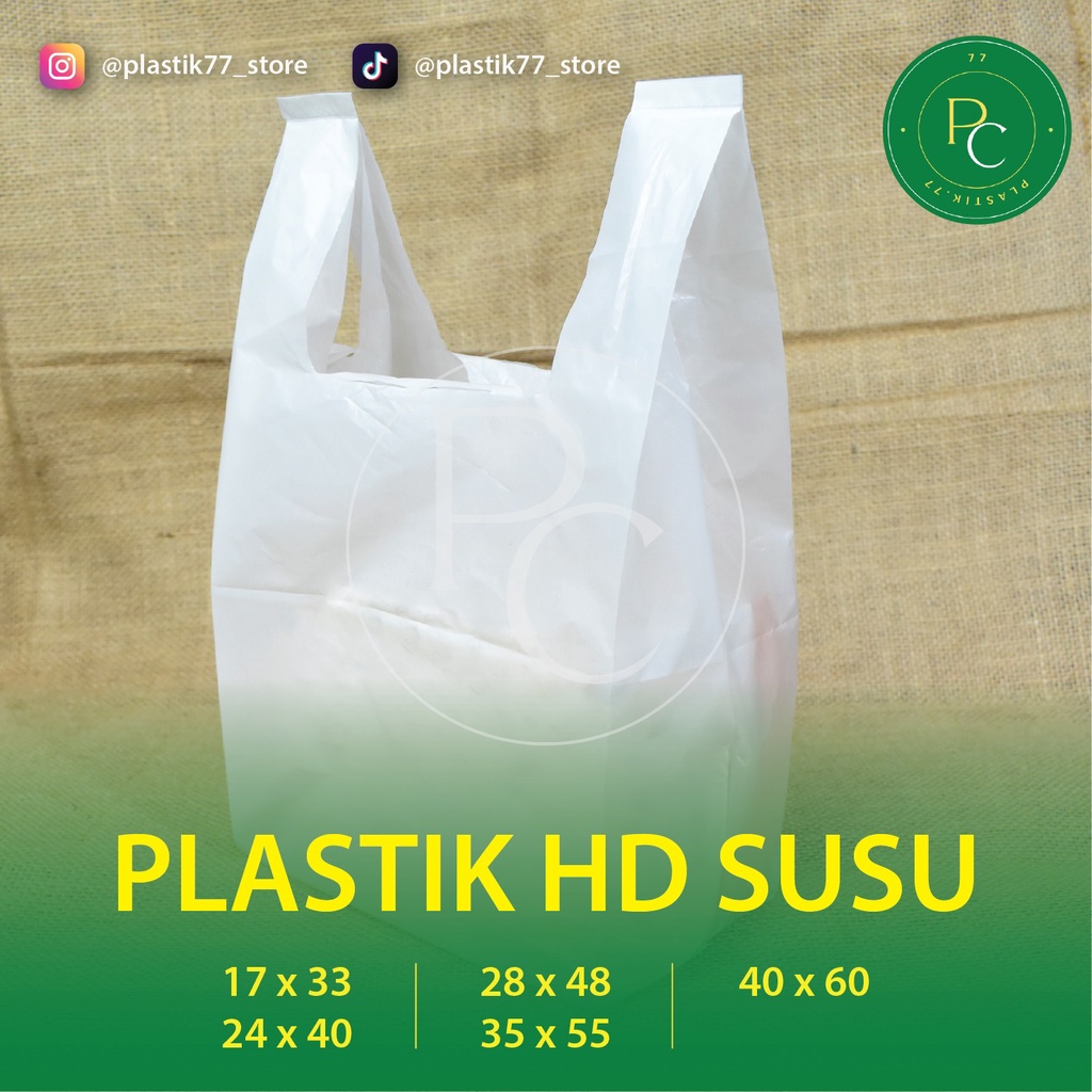 Jual Kantong Kresek Plastik tenteng HD Putih Susu 35x55 cm 50 Lembar ...