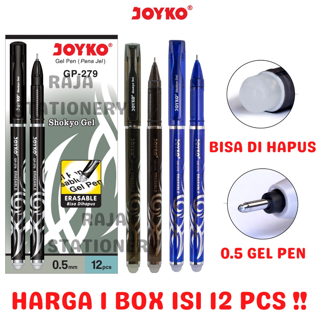 Jual JOYKO ERASABLE GEL PEN HITAM BIRU PULPEN PEN BISA DIHAPUS JOYKO ...
