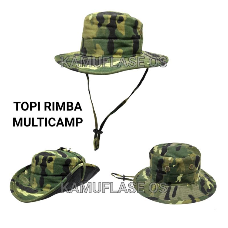 Jual Topi rimba loreng Multicamp topi rimba militer topi army hats ...