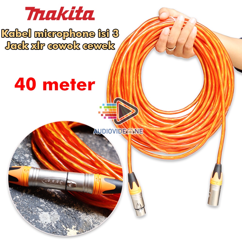 Jual Kabel Mic Makita Isi 3 Jack Geisler Male Female Orange Original ...