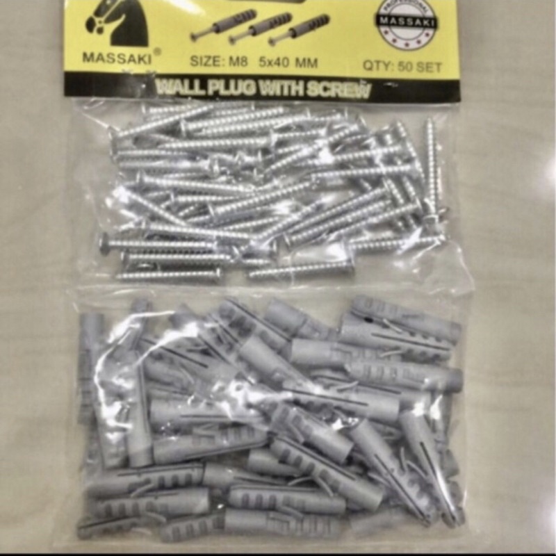 Jual M8 KOMPLIT sekrup baut MASAKI + plastik pvc tembok baja ringan ...