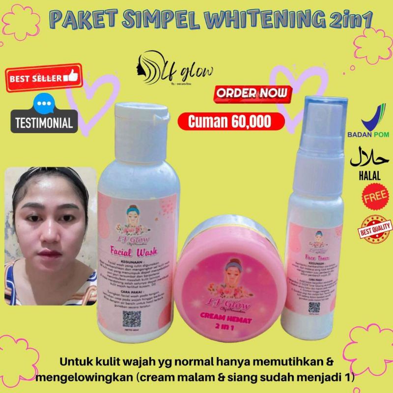 Jual paket whitening MEMUTIHKAN MENGGLOWINGKAN DENGAN CEPAT TDK BIKIN WAJAH MERAH BUSUI BUMIL ...