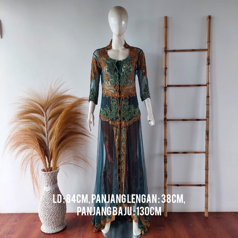 Jual kebaya hijau botol/kebaya pesta/kebaya pengantin | Shopee Indonesia