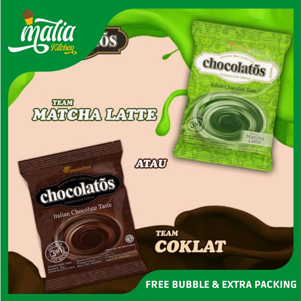 Jual chocolatos drink sachet matcha coklat minuman bubuk 28gr | Shopee ...