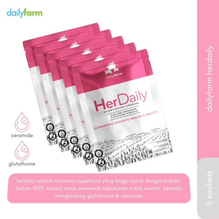Jual 1 Sachet HerDaily - Daily Farm Superfood For Women With Vitamin D3 | Shopee Indonesia