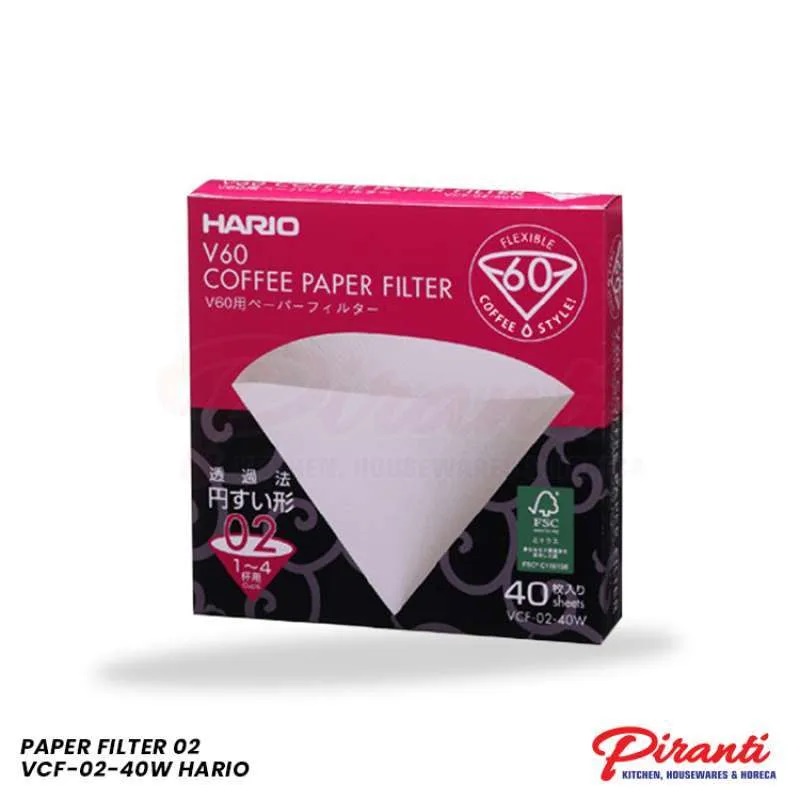 Jual HARIO V60 Filter Paper 02 Isi 40 Pack VCF-02-40W | Shopee Indonesia