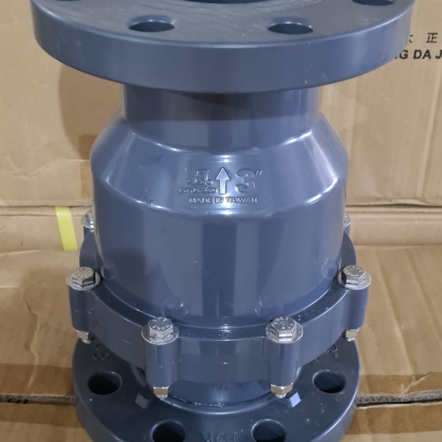 Jual swing check valve flange 3" inch kdj pvc taiwan AW | Shopee Indonesia