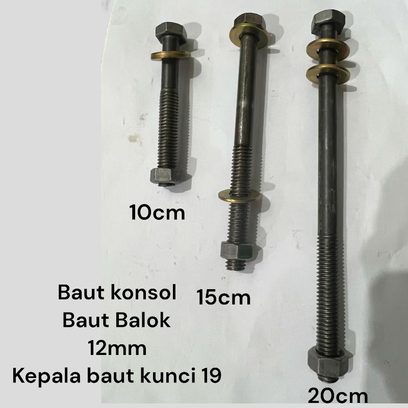 Jual DB BAUT MUR LONG BOLT/BAUT KONSOL + RING PLAT /BAUT BALOK/1/2X4/1 ...