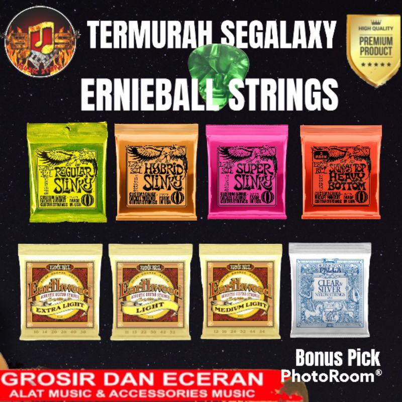 Jual Bonus Pick Senar Gitar ErnieBall Electric Acoustic Nylon Classic ...