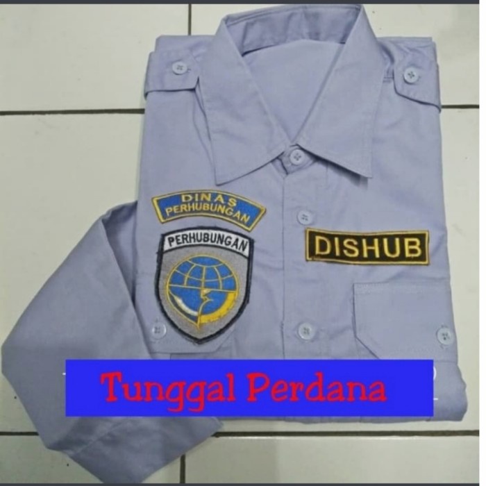 Jual Seragam Driver Baju Dishub Abu Abu Lengan Panjang + Atribut Dishub ...