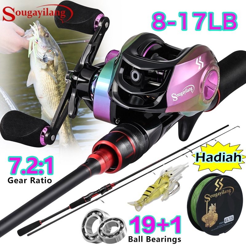 Jual Sougayilang Joran Set 1.8m 2.1m Ultra Light Carbon 10kg 19+1BB 7.2:1 Reel BC Joran Casting ...