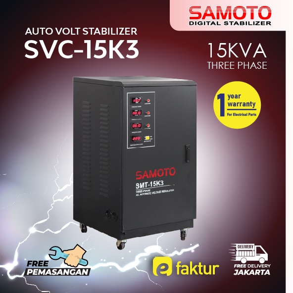 Jual SAMOTO 15KVA 3PHASE VOLTAGE STABILIZER / AUTO VOLTAGE REGULATOR ...