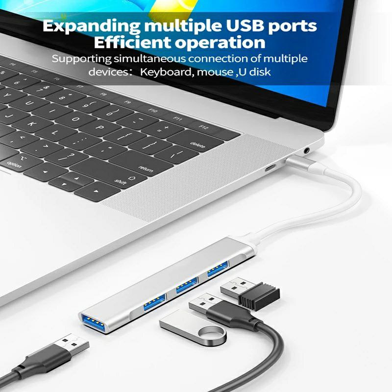 Jual Multifungsi Kabel Adapater Type C 4 in 1 TYPE C USB Hub 3.0 High ...