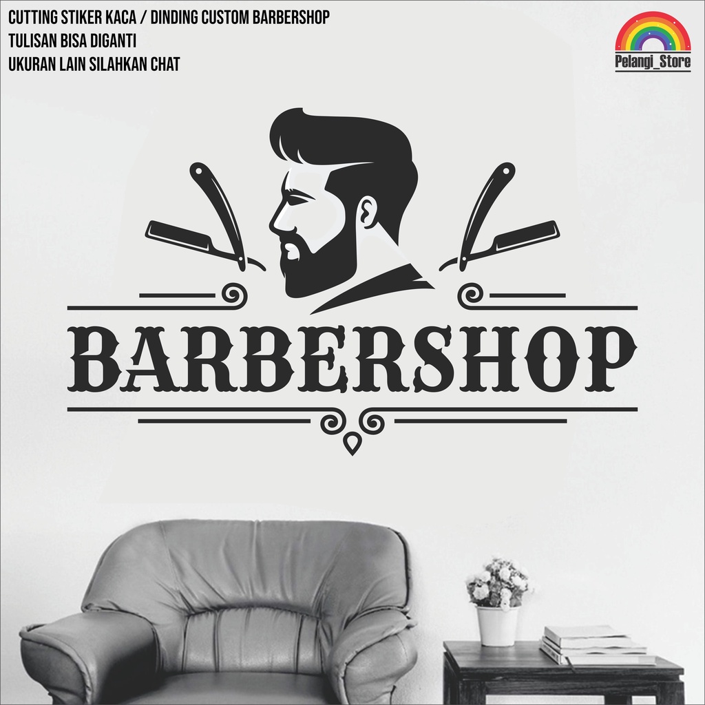 Jual Wall Sticker Stiker Dinding Cutting Barbershop Potong Cukur Rambut ...
