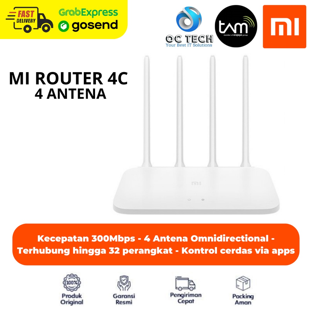 Jual Xiaomi Official Mi Router 4c 4 Antena Omnidirectional Memori 64 Mb