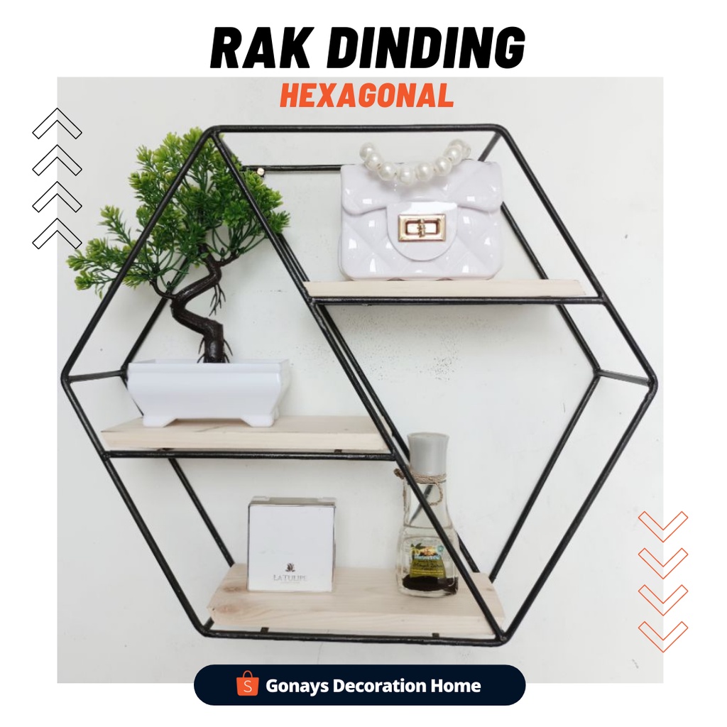 Jual PROMO BIG SALE / Rak Dinding Minimalis Hexagonal / Dekorasi ...