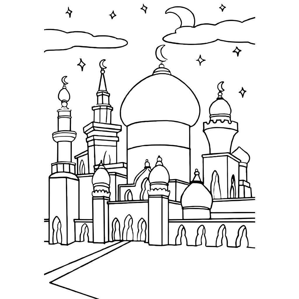 Jual Gambar Sketsa Mewarnai Islami ~ MASJID/ Seketsa Lukis / Drawing ...