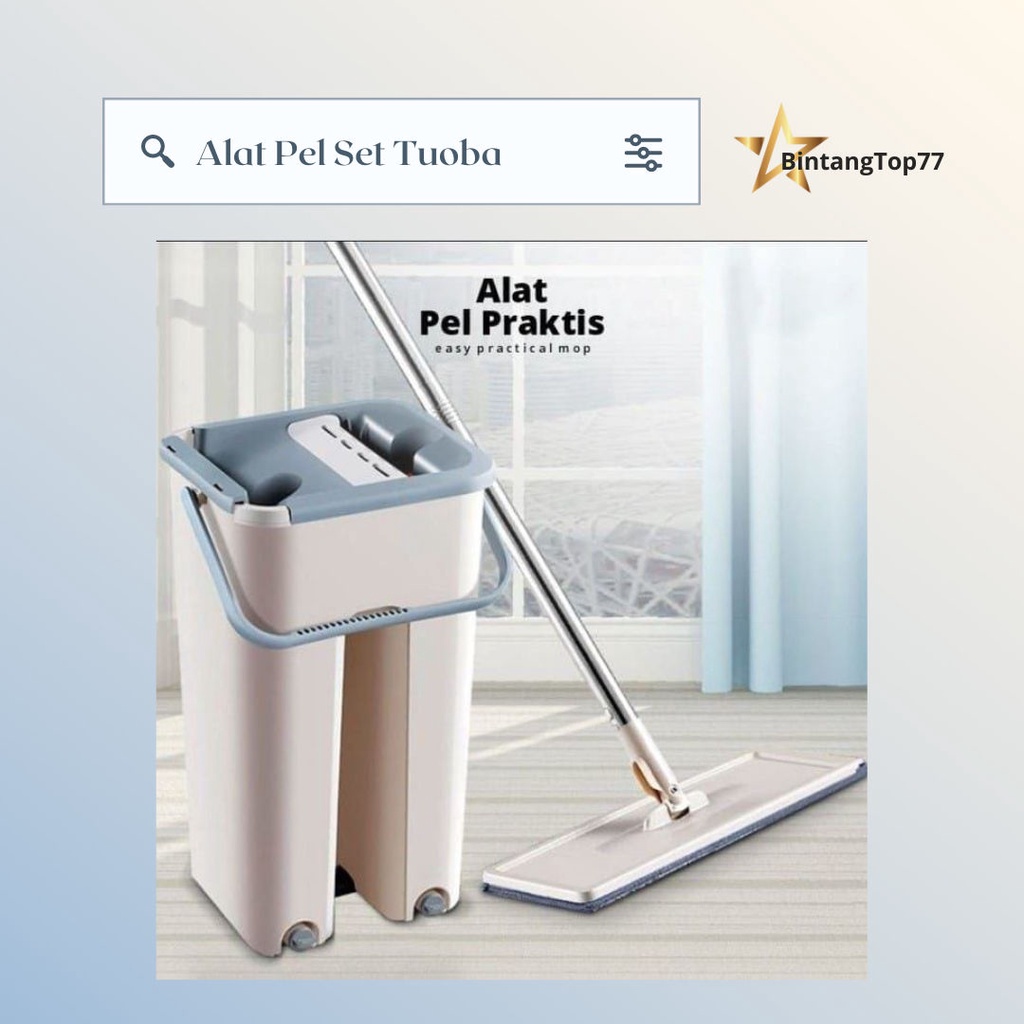 Jual Alat Pel Set Pembersih Lantai Magic Mop Flat With Bucket | Shopee ...