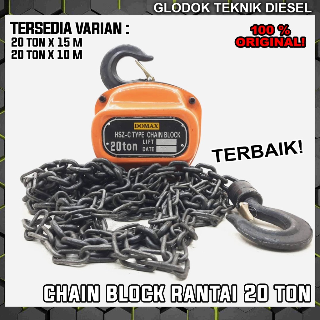 Jual Chain Block Takel Katrol Lifting Barang 20 Ton x 15 10 Meter M ...