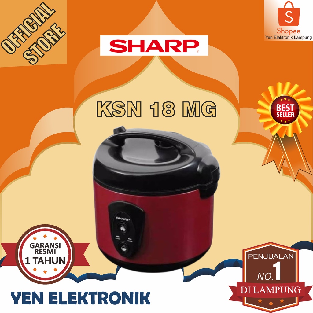 Jual Magic Com SHARP KSN 18 MG Rice Cooker Stainless Garansi Resmi SHARP 1 Tahun | Shopee Indonesia