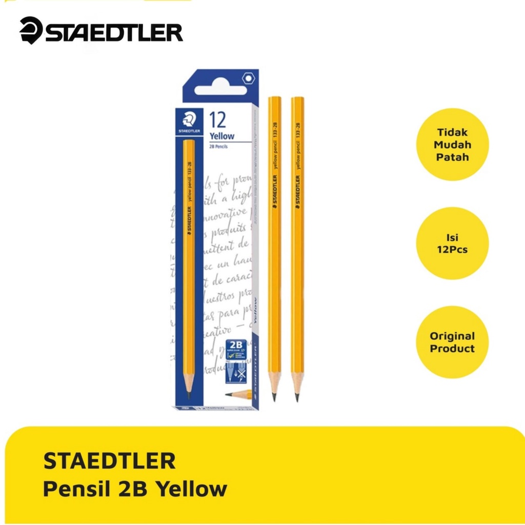 Jual 1 LSN / 12 PCS Pensil 2B Staedtler Yellow Pencil | Shopee Indonesia