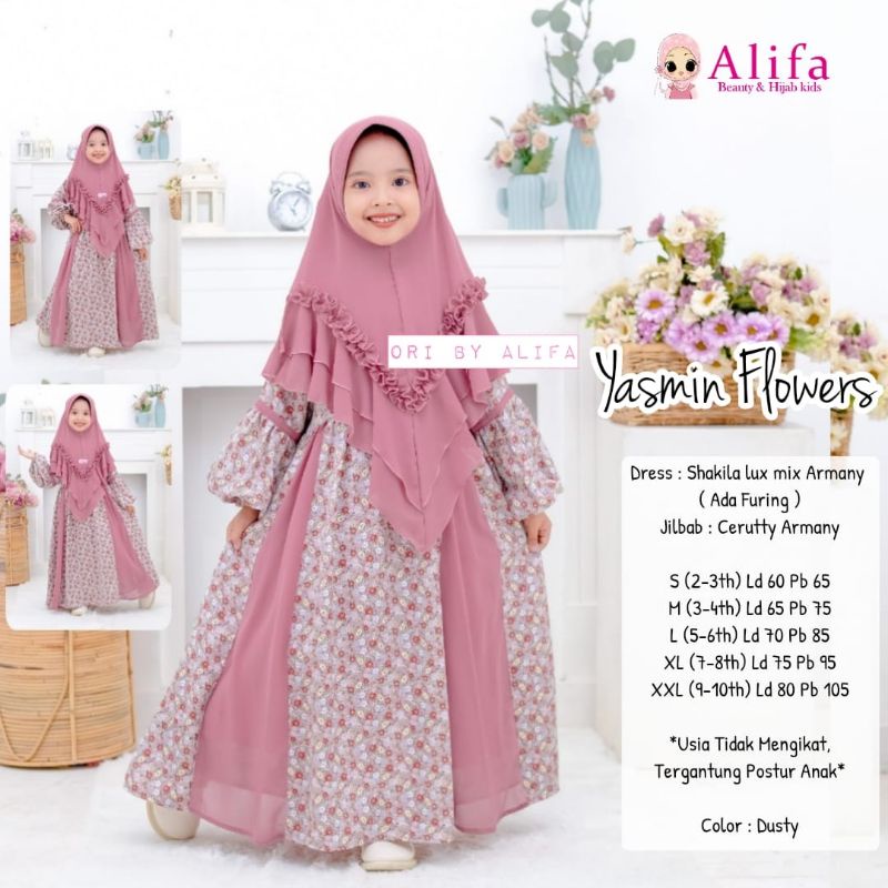 Jual Yasmin Flower Dress Cantik Best Seller by Alifa | Shopee Indonesia