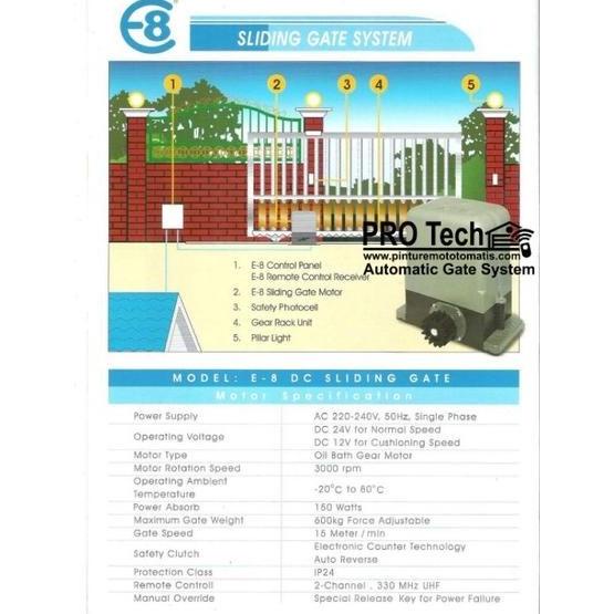 Jual Dc Sliding Gate 600Kg Automatic Backup Battery | Shopee Indonesia