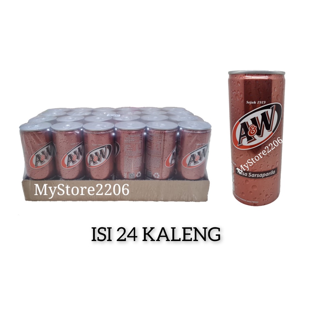 Jual Minuman Kaleng Soda / Soft Drink Sarsaparila merek A&W / AW ...