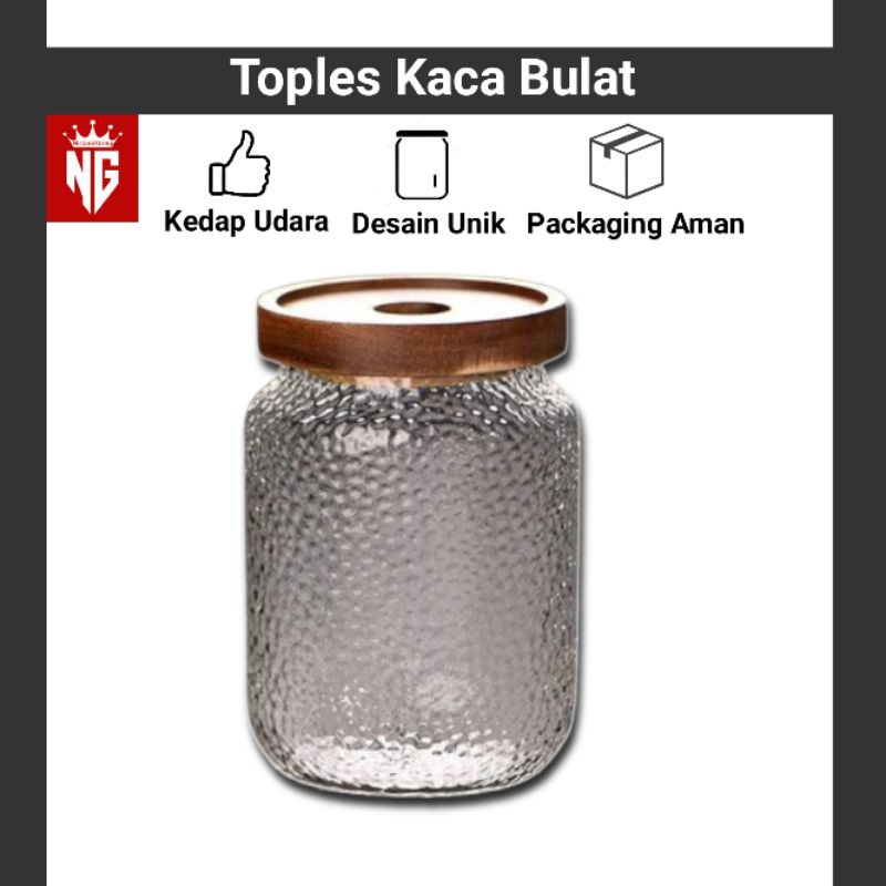 Jual NG Toples Kaca Aesthetic Tempat Penyimpanan Serbaguna Kotak Kue ...