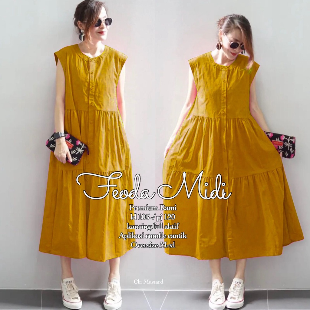 Jual MIDI DRESS KEKINIAN/ MIDI DRESS TERBARU/FEODA MIDI/BAJU MIDI ...