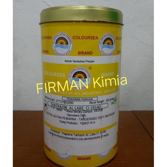 Jual pewarna kuning tartrazine cl 19140 1kg coloursea | Shopee Indonesia