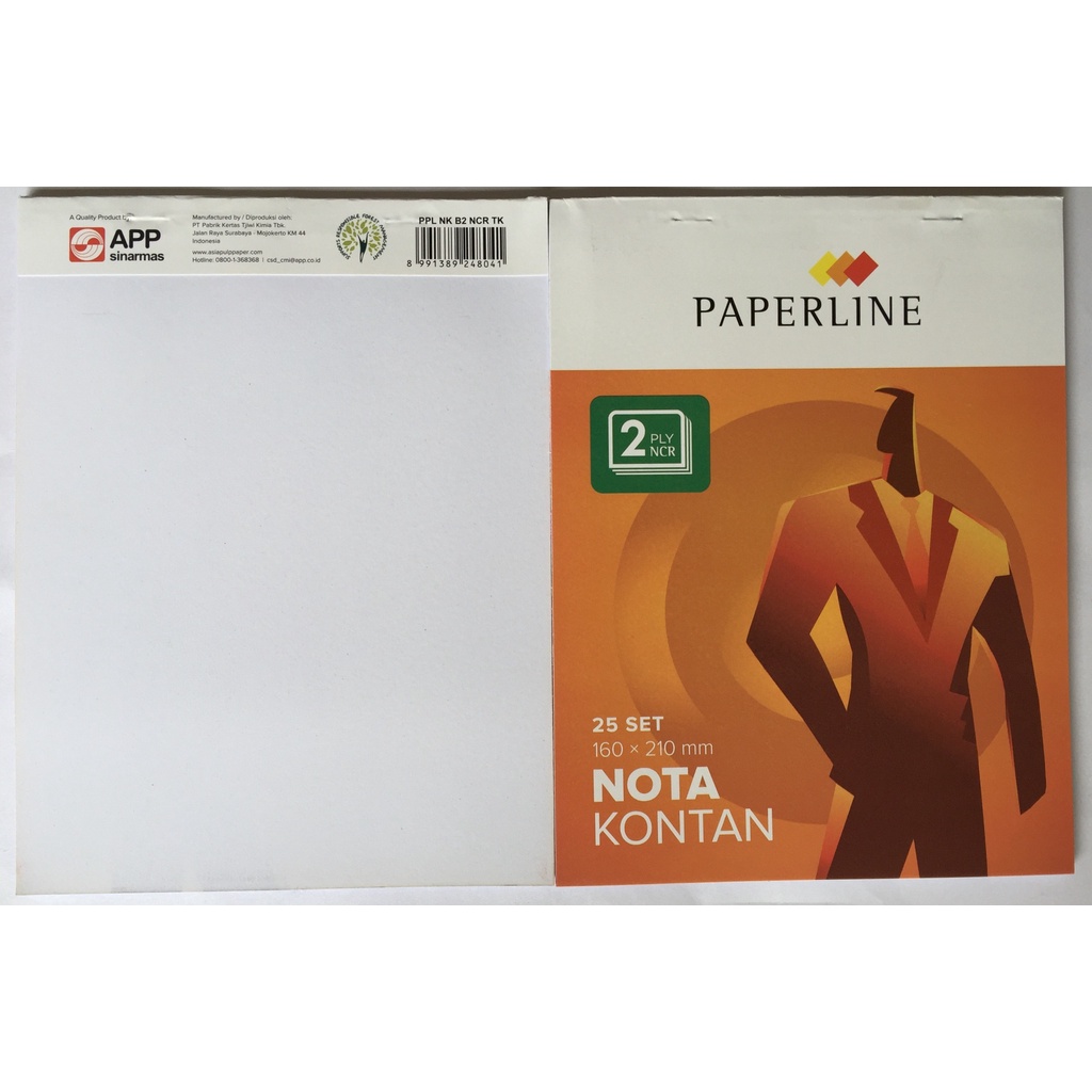 Jual (1 Pak Isi 10 Pcs) Nota Kontan PAPERLINE Besar 2 Ply / Nota Kontan ...