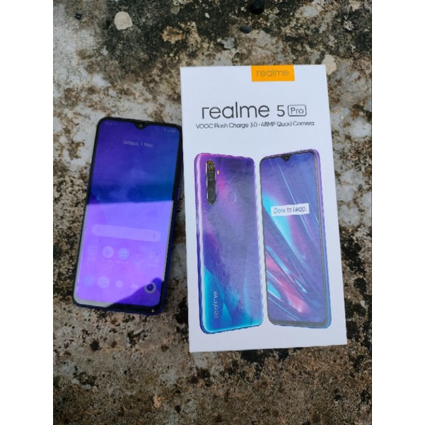 Jual REALME 5 PRO 4/128 Sparkling Blue, FULLSET, NO MIN (SECOND ...