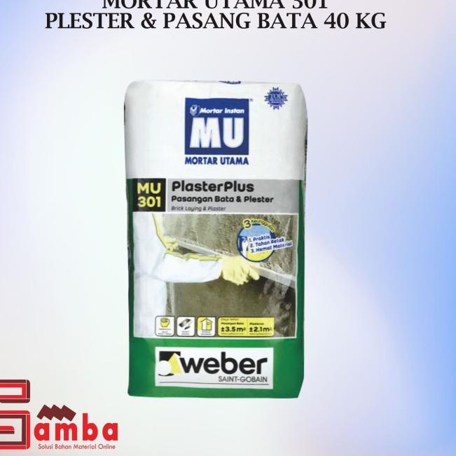 Jual MORTAR UTAMA 301 PLESTER & PASANG BATA 40 KG/ MU 301 PLESTERAN ...